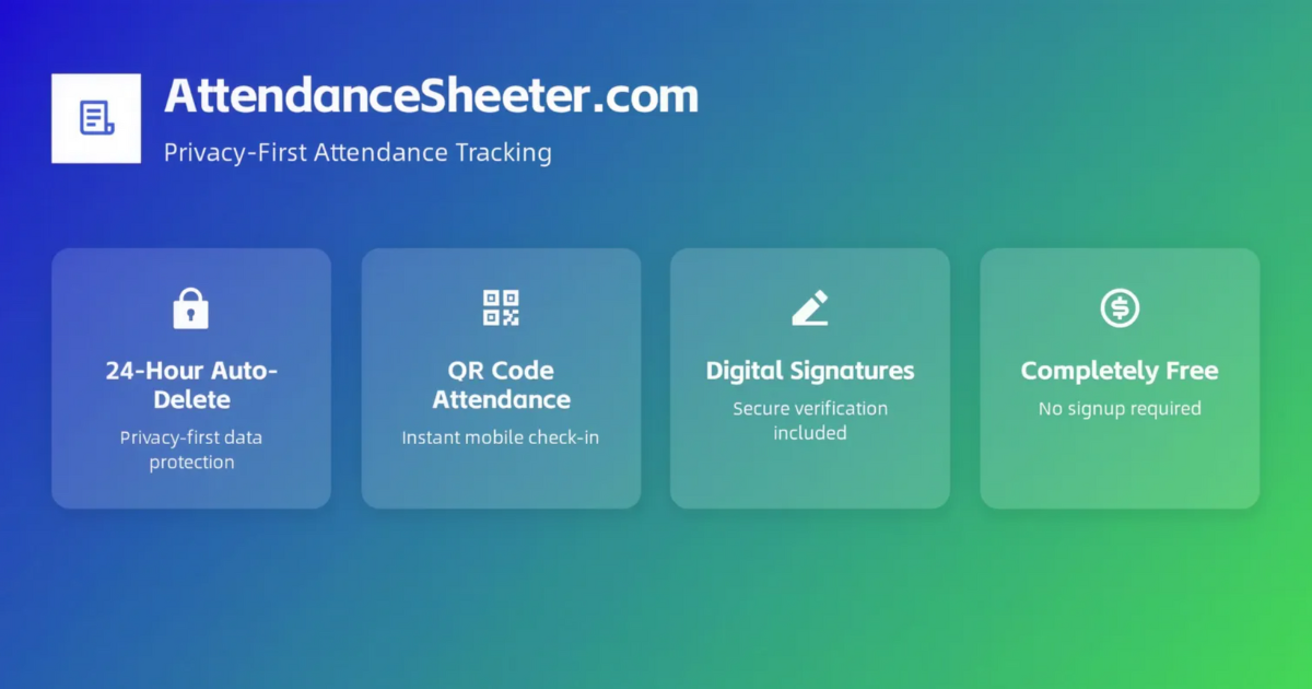 AttendanceSheeter - Free Privacy-First Attendance Tracking | QR Codes ...